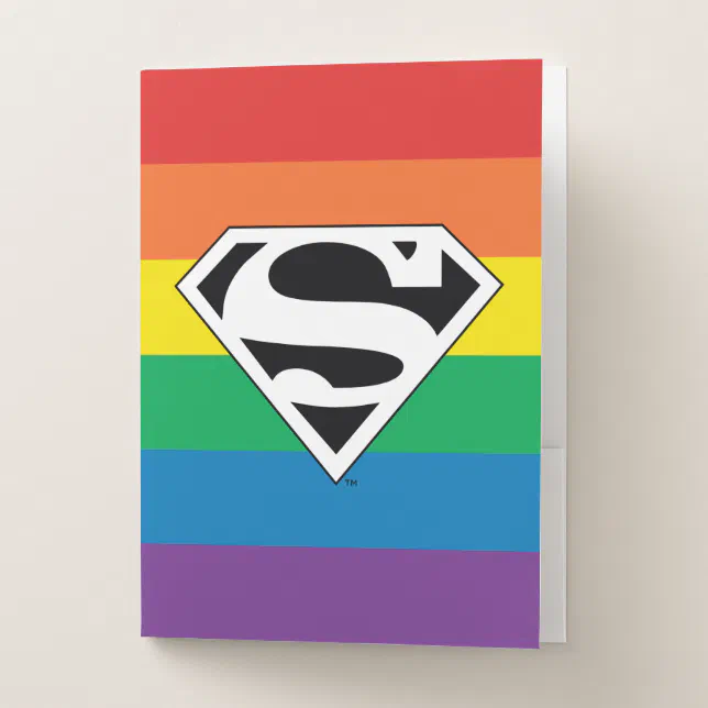 Superman Rainbow Logo Pocket Folder | Zazzle