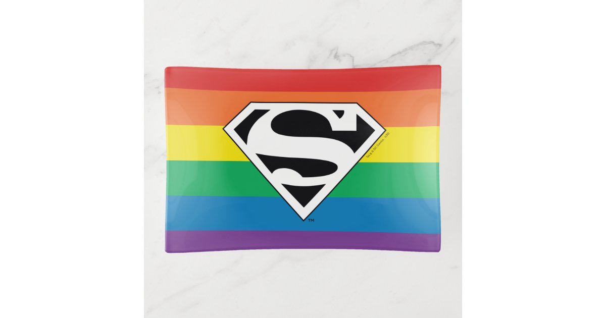 Superman Rainbow Logo Trinket Tray | Zazzle