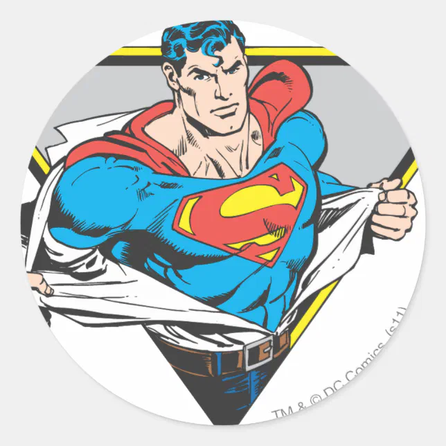 Superman Revealed Classic Round Sticker | Zazzle