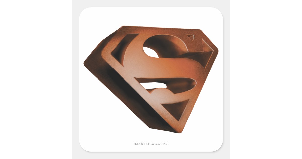 Superman S-Shield | 3D Grainy Logo Square Sticker | Zazzle
