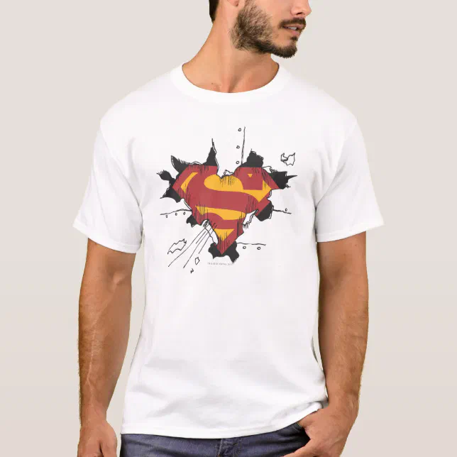 Superman S-Shield | Broken Metal Logo T-Shirt | Zazzle
