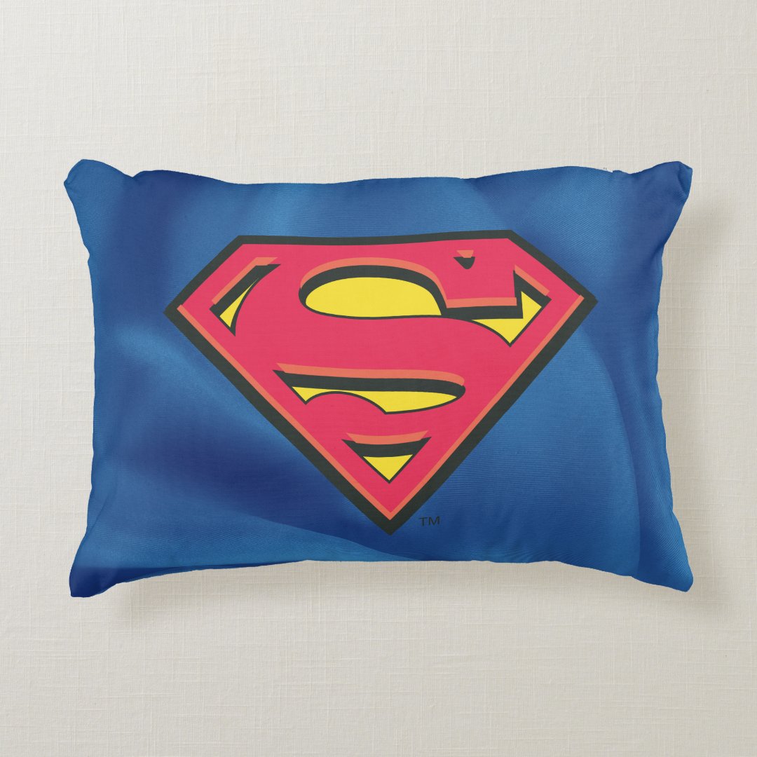 Superman S-Shield | Classic Logo Accent Pillow | Zazzle