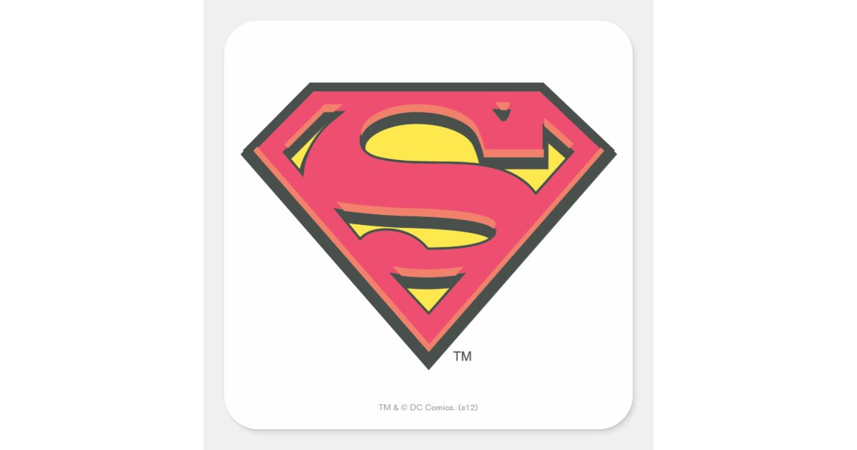 Superman S-Shield | Classic Logo Square Sticker | Zazzle