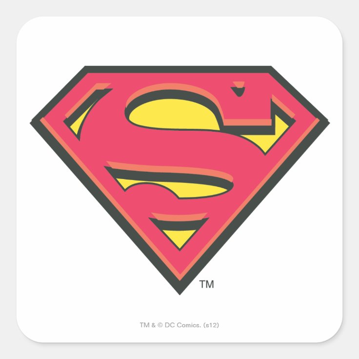 Superman S-Shield | Classic Logo Square Sticker | Zazzle