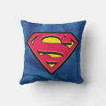 Superman S-Shield | Classic Logo Throw Pillow | Zazzle