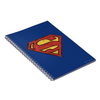 Superman S-Shield | Grunge Black Outline Logo Notebook | Zazzle