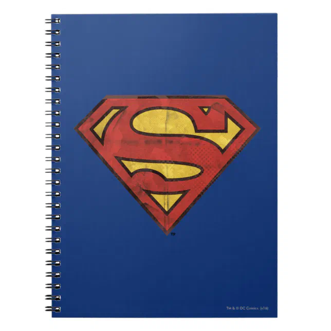 Superman S-Shield | Grunge Black Outline Logo Notebook | Zazzle