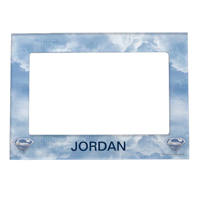 Superman S-Shield | Light Blue City Logo Magnetic Photo Frame | Zazzle