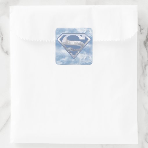 Superman S-Shield | Light Blue City Logo Square Sticker | Zazzle