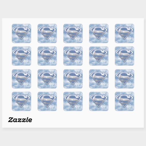 Superman S-Shield | Light Blue City Logo Square Sticker | Zazzle