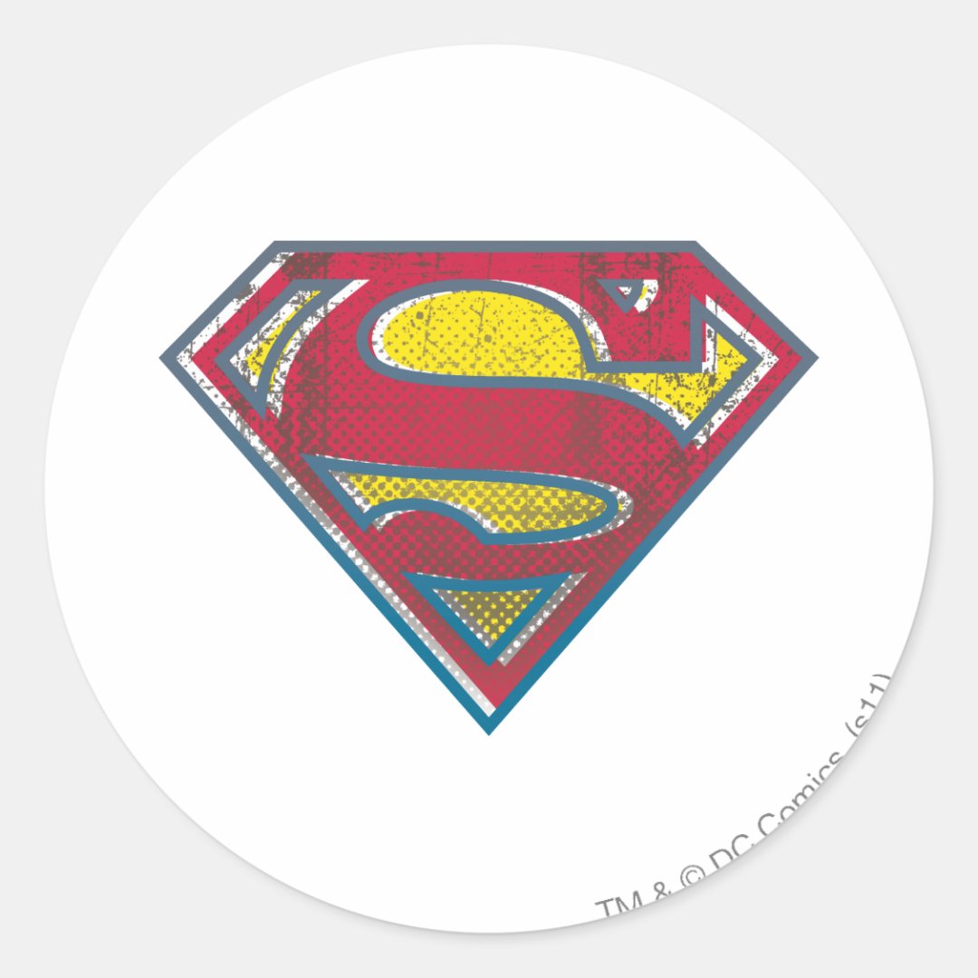 Superman S-Shield | Printed Logo Classic Round Sticker | Zazzle