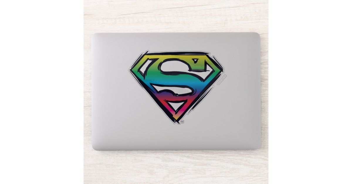 Superman S-Shield | Rainbow Logo Sticker | Zazzle