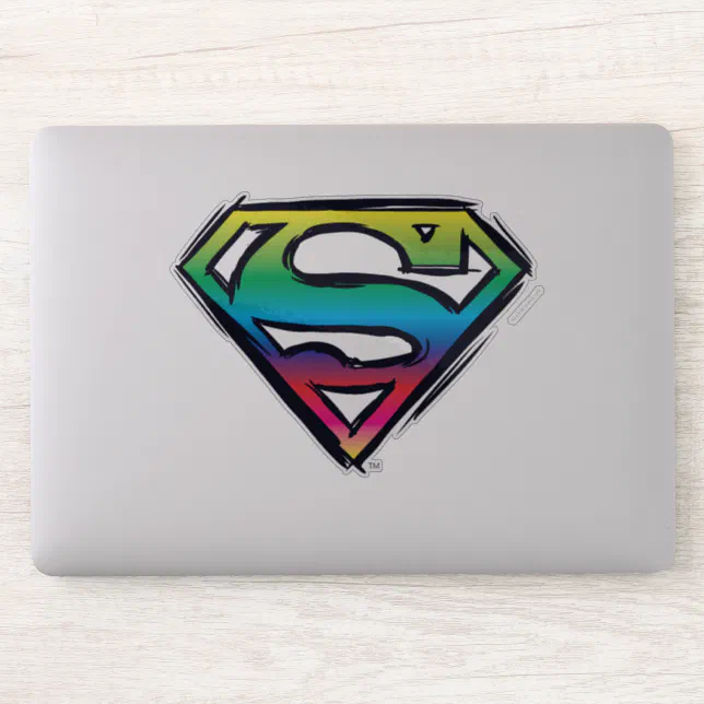 Superman S-Shield | Rainbow Logo Sticker | Zazzle