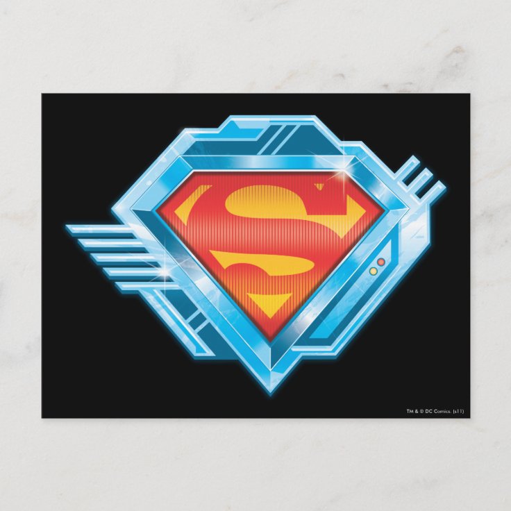 Superman S-Shield | Red and Blue Metal Logo Postcard | Zazzle