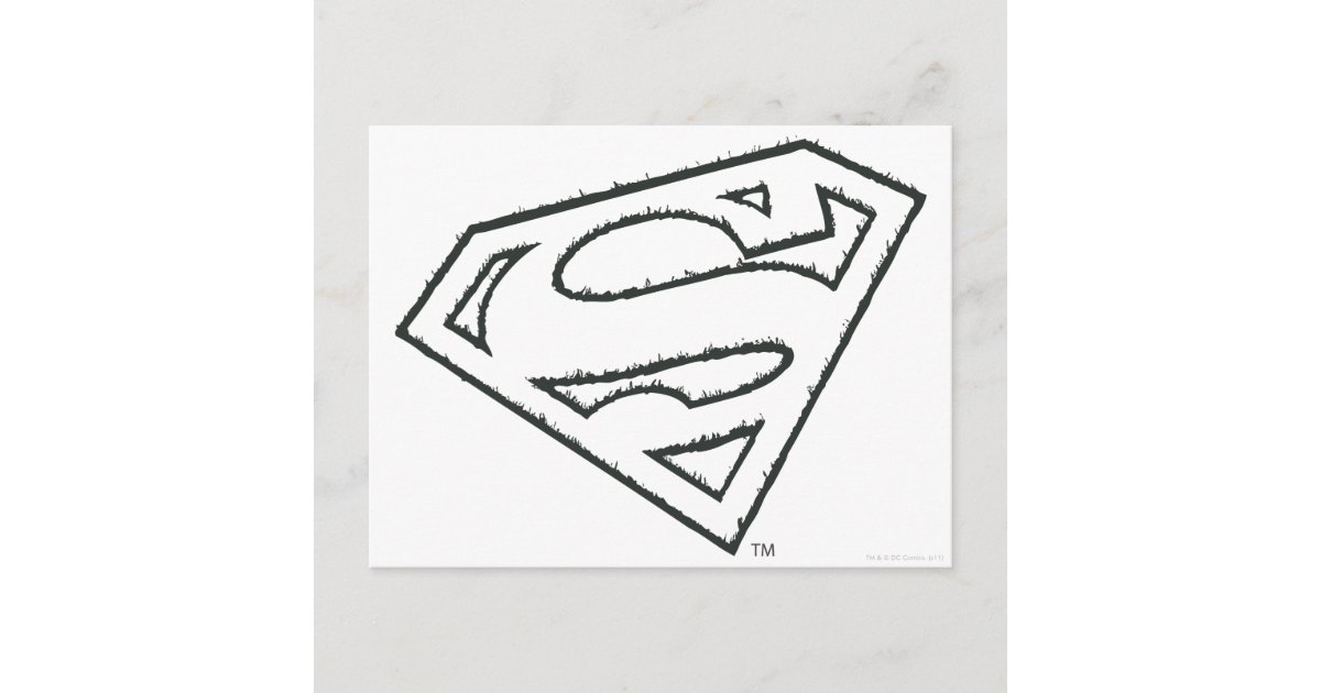 Superman S-Shield | Sideways Grunge Logo Postcard | Zazzle