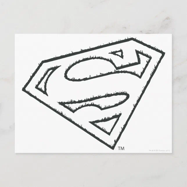 Superman S-Shield | Sideways Grunge Logo Postcard | Zazzle
