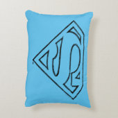 Superman S-Shield | Simple Black Outline Logo Accent Pillow | Zazzle