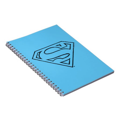 Superman S-Shield | Simple Black Outline Logo Notebook | Zazzle