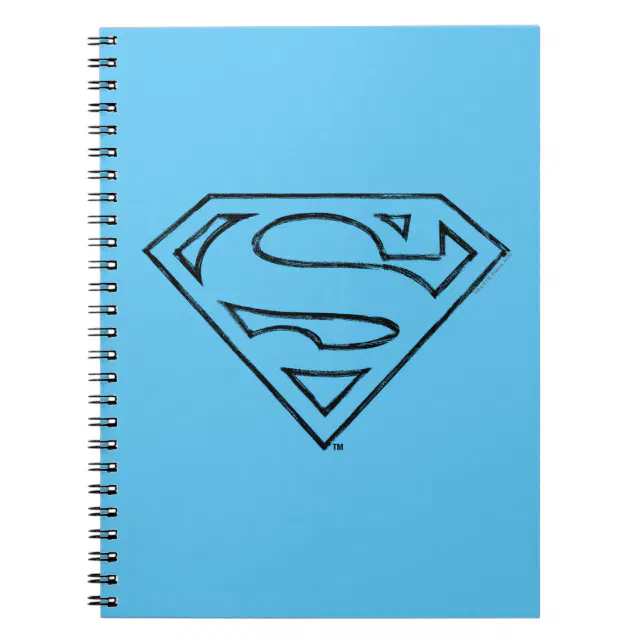 Superman S-Shield | Simple Black Outline Logo Notebook | Zazzle