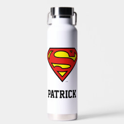 Superman S-Shield | Superman Logo | Add Your Name Water Bottle | Zazzle