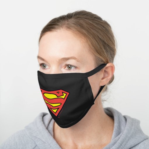 Superman S-Shield | Superman Logo Black Cotton Face Mask | Zazzle