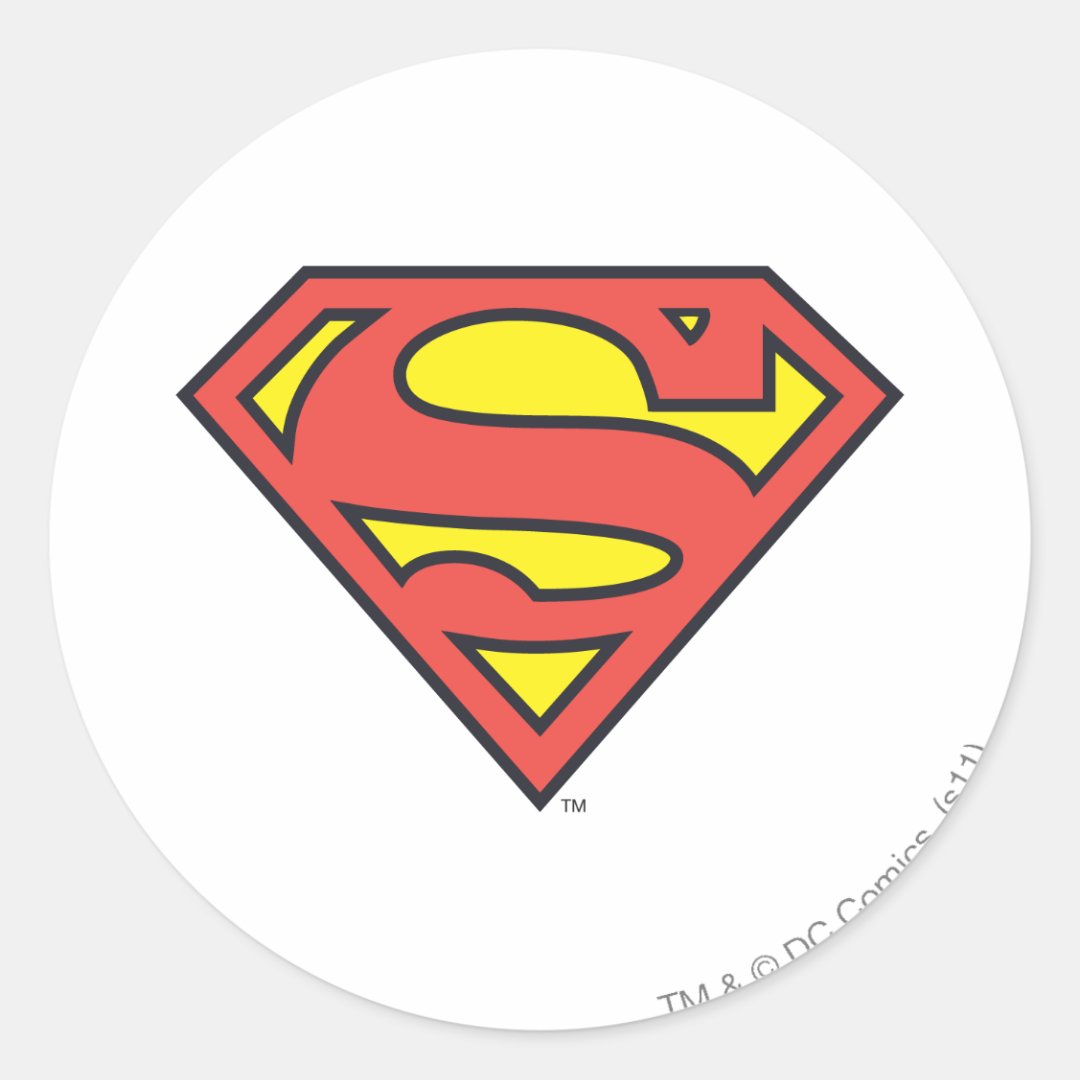 Superman S-Shield | Superman Logo Classic Round Sticker | Zazzle