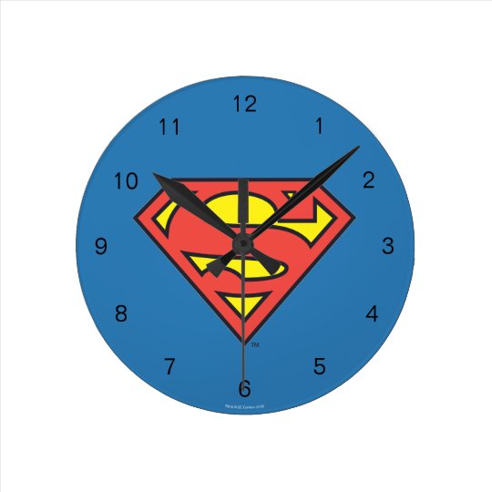 Superman S-Shield | Superman Logo Round Clock | Zazzle.com