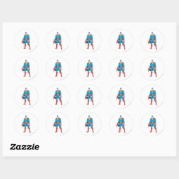 Superman Standing Classic Round Sticker | Zazzle