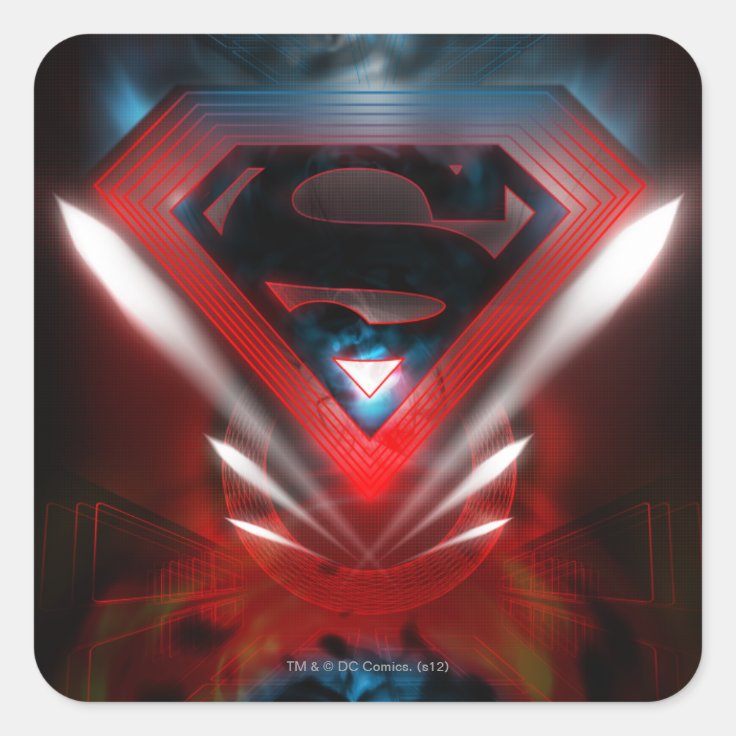 Superman Stylized | Futuristic Logo Square Sticker | Zazzle
