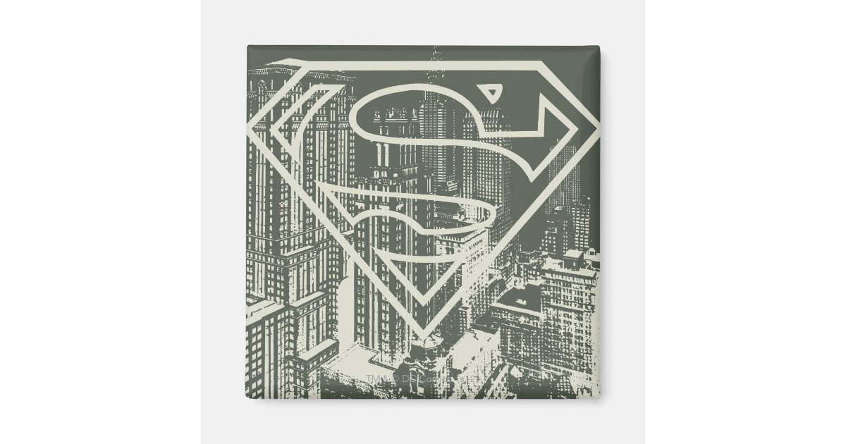 Superman Stylized | Green Metropolis Logo Magnet | Zazzle