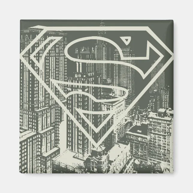 Superman Stylized | Green Metropolis Logo Magnet | Zazzle