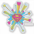 Superman Stylized | Pink with Hearts Logo Sticker | Zazzle