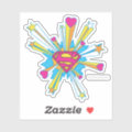 Superman Stylized | Pink with Hearts Logo Sticker | Zazzle