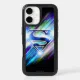 Superman Stylized | Shiny Blue Burst Logo Otterbox iPhone Case | Zazzle