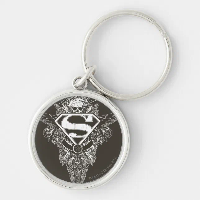 Superman Stylized | Star and Skull Logo Keychain | Zazzle