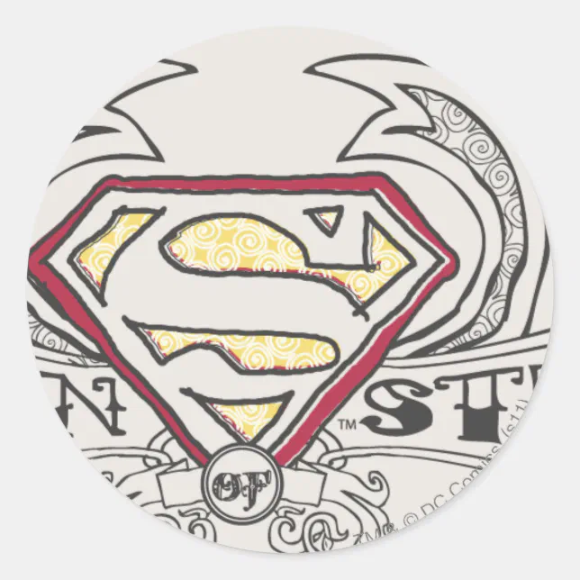 Superman Stylized | Texture Logo Classic Round Sticker | Zazzle