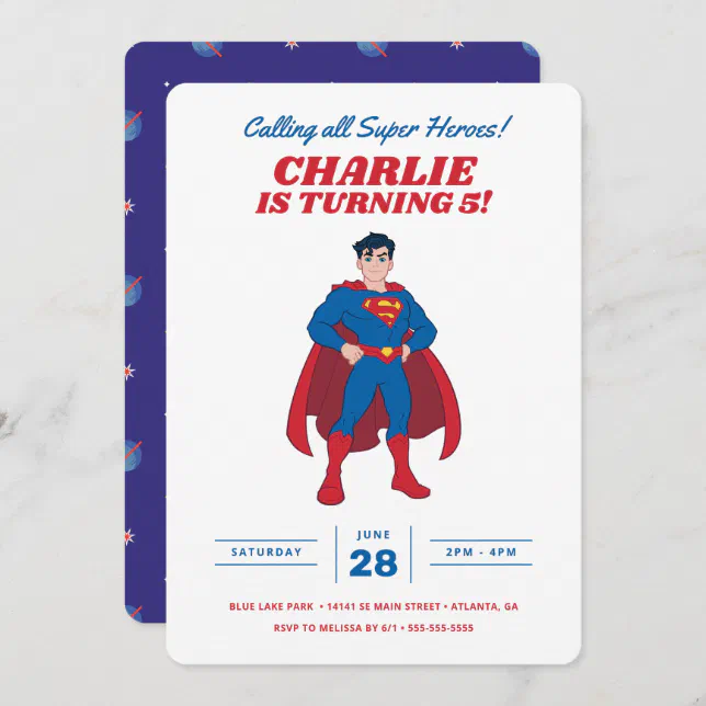Superman Super Hero Birthday Invitation | Zazzle