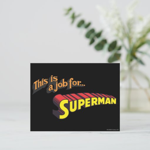 Superman | This is a job for... Logo Postcard | Zazzle