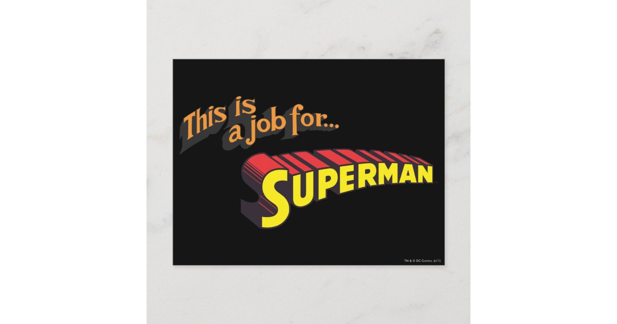 Superman | This is a job for... Logo Postcard | Zazzle