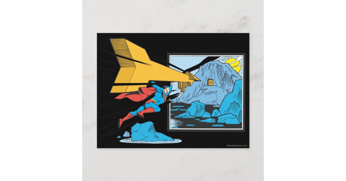 Superman Tunneling Into Rock Postcard | Zazzle
