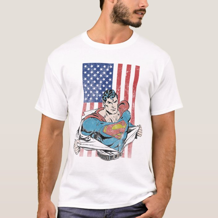 Superman & US Flag T-Shirt | Zazzle.com