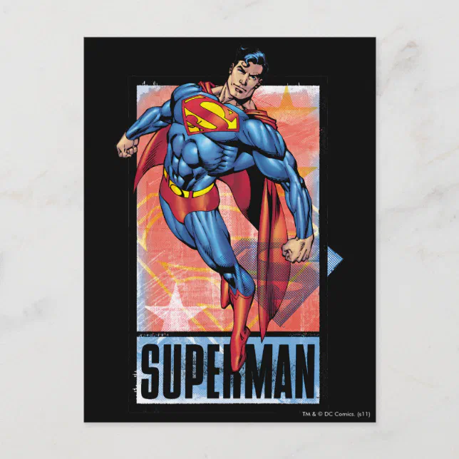 Superman with dark border postcard | Zazzle