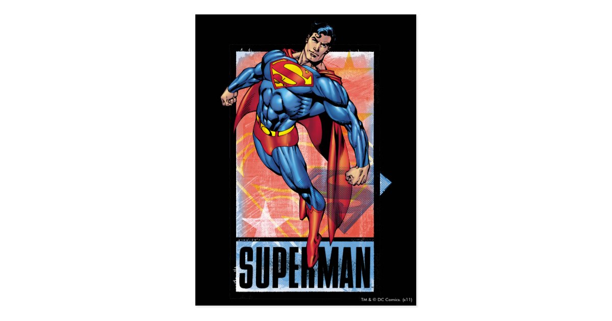 Superman with dark border postcard | Zazzle.com