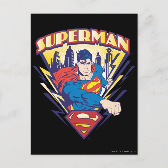Superman with Electricity Postcard | Zazzle