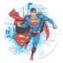 Superman with Logo Classic Round Sticker | Zazzle