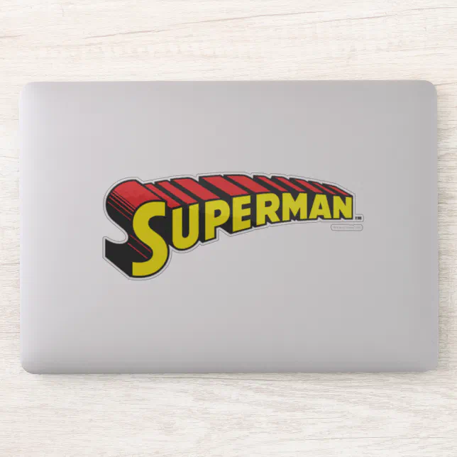 Superman | Yellow Red Letters Logo Sticker | Zazzle
