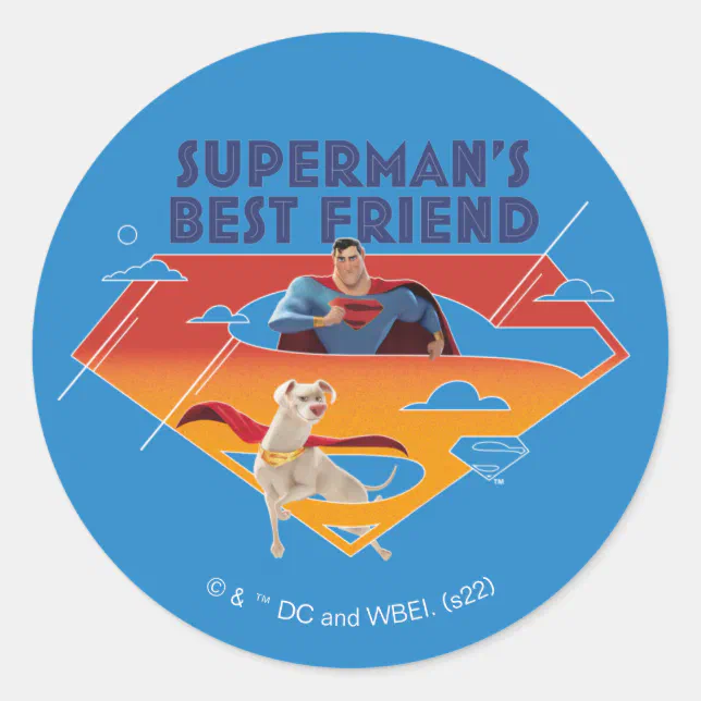 Superman's Best Friend Classic Round Sticker | Zazzle