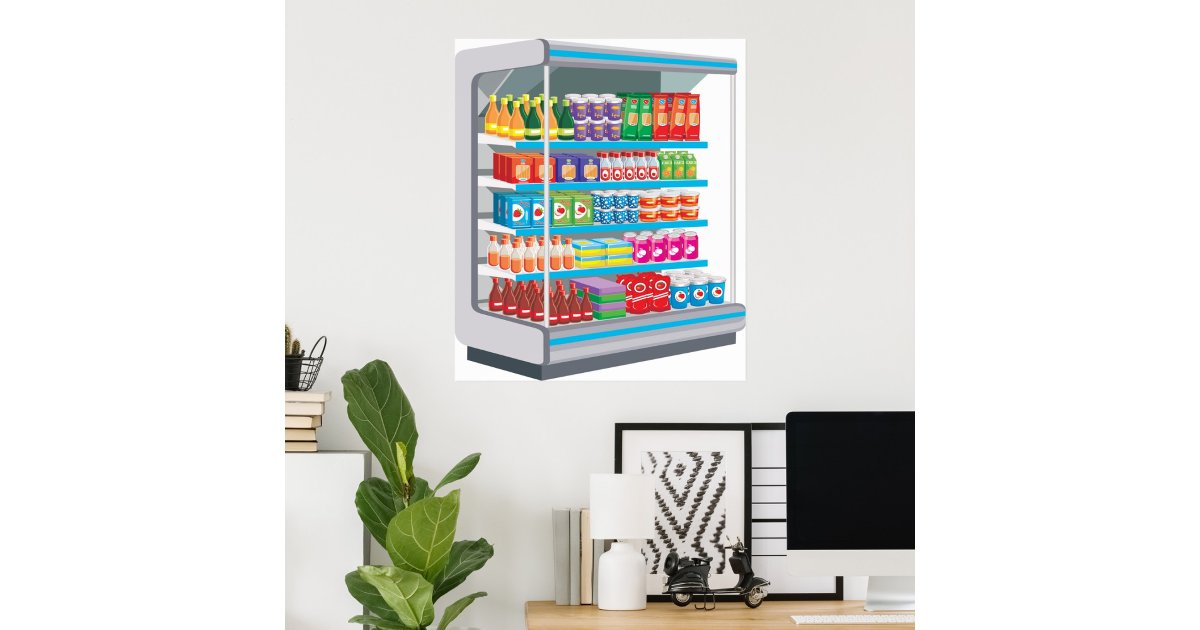 Supermarket Dairy Fridge Poster | Zazzle