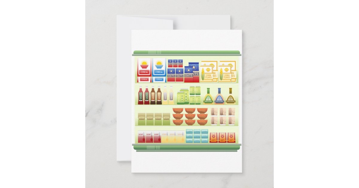 Supermarket Goods Shelf Invitations | Zazzle