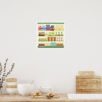 Supermarket Goods Shelf Poster | Zazzle